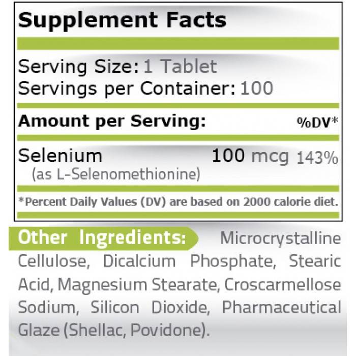 SELENIUM 100 mcg - 100 tablets – PureNutritionUSA.com
